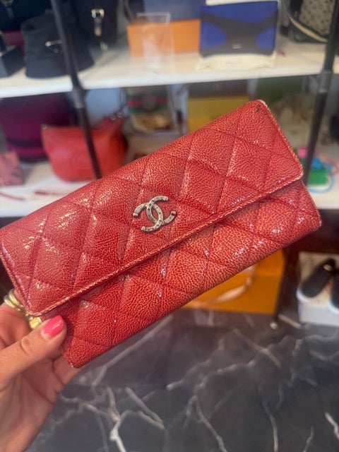 Chanel Red Patent leather wallet | Designer Consigner